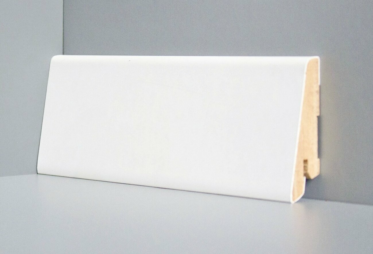 Плинтус Deartio МДФ White U 101 - h 60 мм, 1 шт.