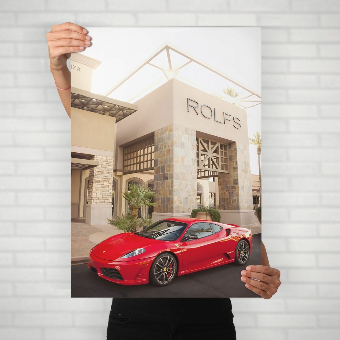 Плакат на стену для интерьера Спорткар (Ferrari 430 Scuderia 4) - Постер по спортивным гоночным машинам автомобилям формата А1 (60x84 см)