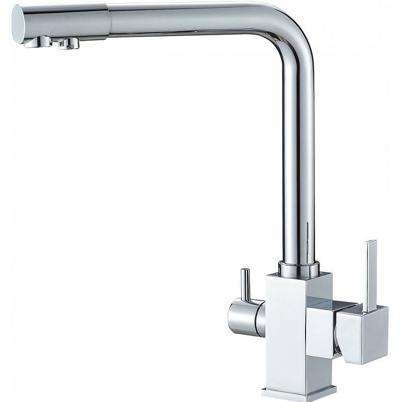 Смеситель для кухни ZorG Steel Hammer SH 805 CR хром, с краном для питьевой воды, рычажный, латунь