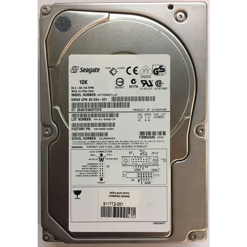 Жесткий диск HP 291244-001 36,4Gb U320SCSI 3.5" HDD