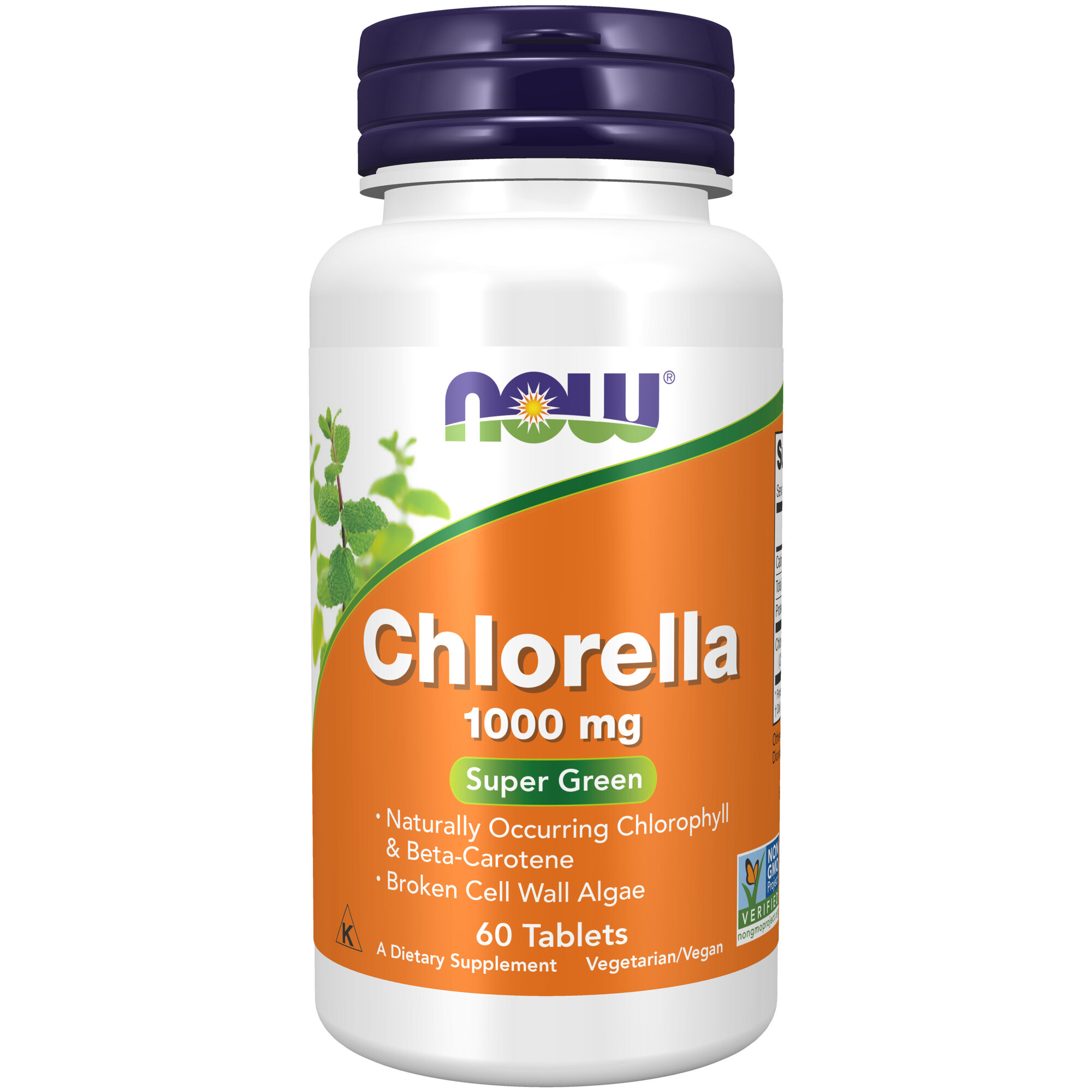 NOW Chlorella 1000mg, Хлорелла, 60 таблеток, для кишечника, для желудка, для иммунитета взрослым, детокс