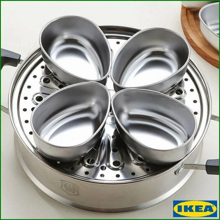 IKEA Миска 280 мл серый металлик, белый, 1 шт