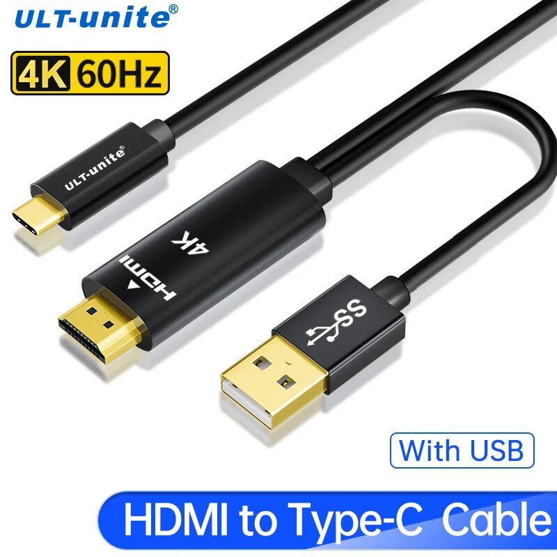 Кабель HDMI to Type-C 4K 60Hz, черный