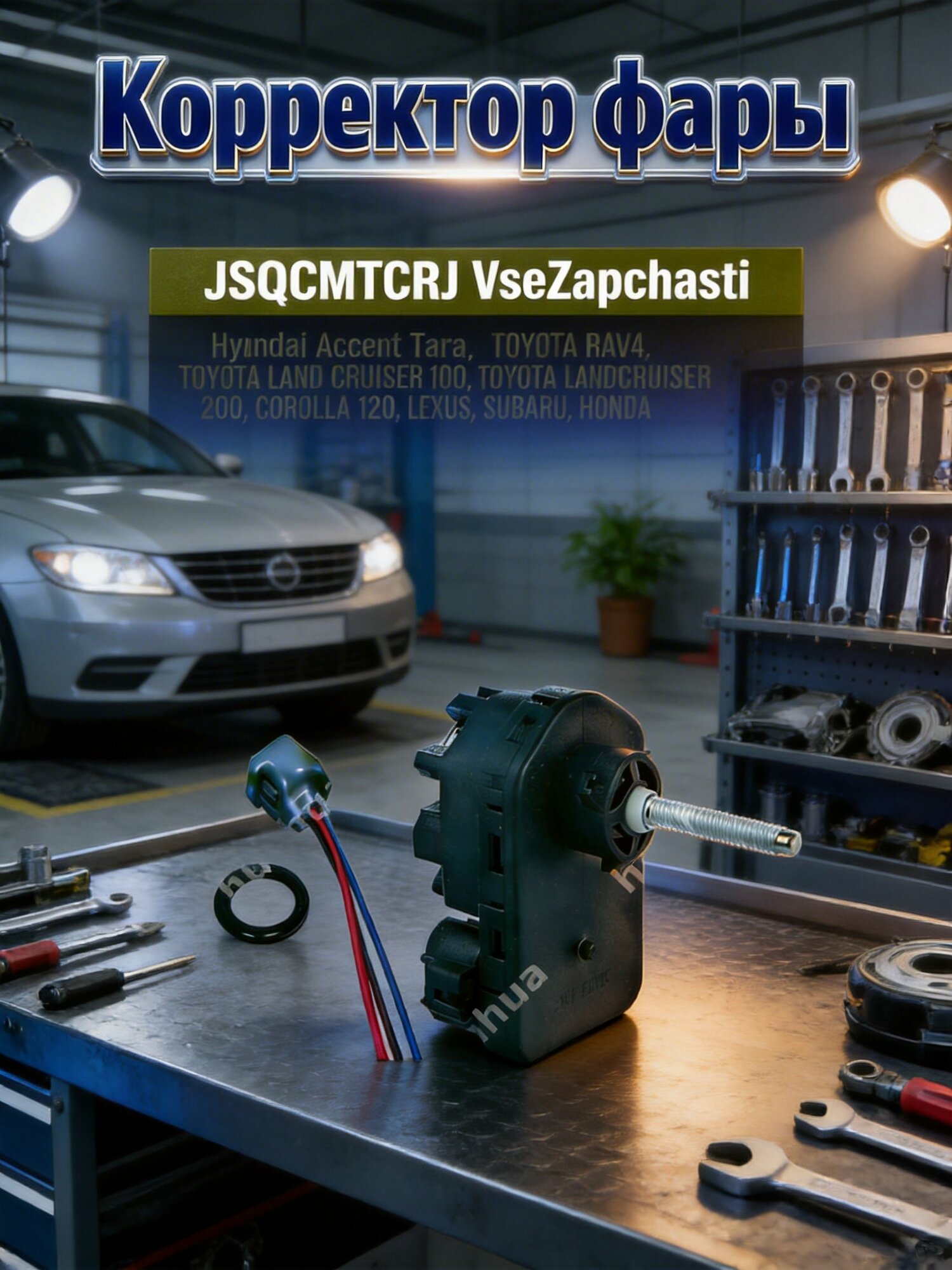 Корректор фары, регулятор наклона для Hyundai Accent Тагаз, Toyota RAV4, Land Cruiser 100 и 200, Corolla 120, Lexus, Subaru, Honda автозапчасть для замены