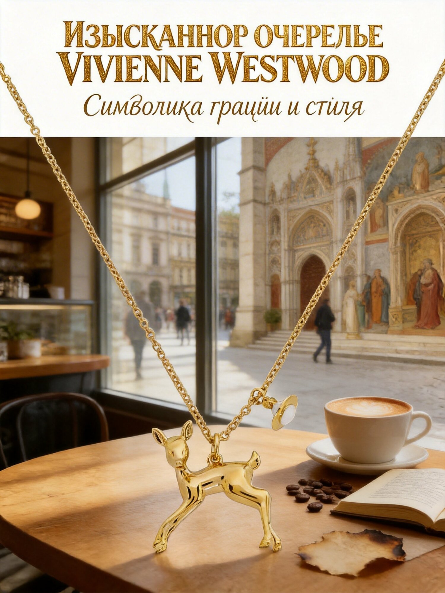 Ожерелье Vivienne Westwood, панк-стиль с цепью из титановой стали и подвеской из сплава, периметр 21–50 см