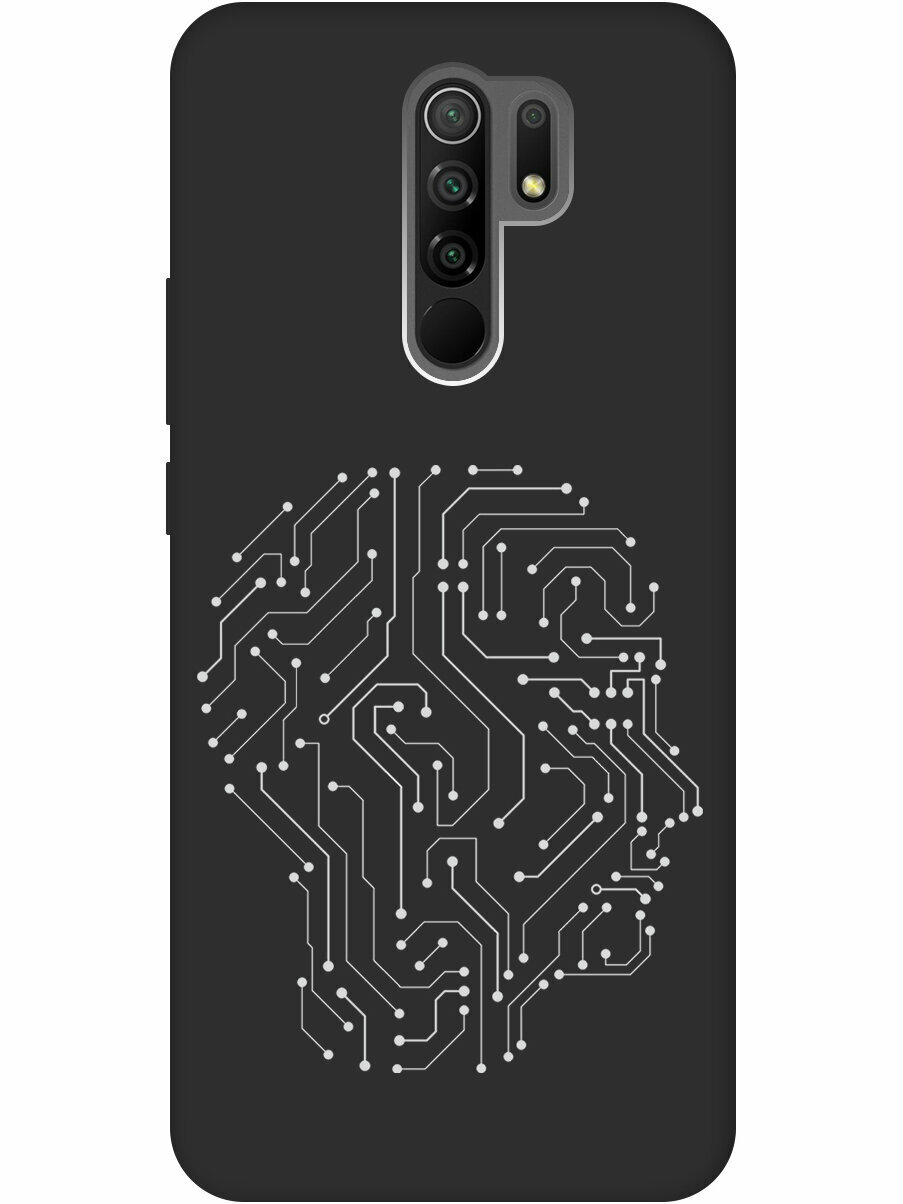 Ультратонкая защитная накладка Soft Touch для Xiaomi Redmi 9 с принтом "Mindmap" черная