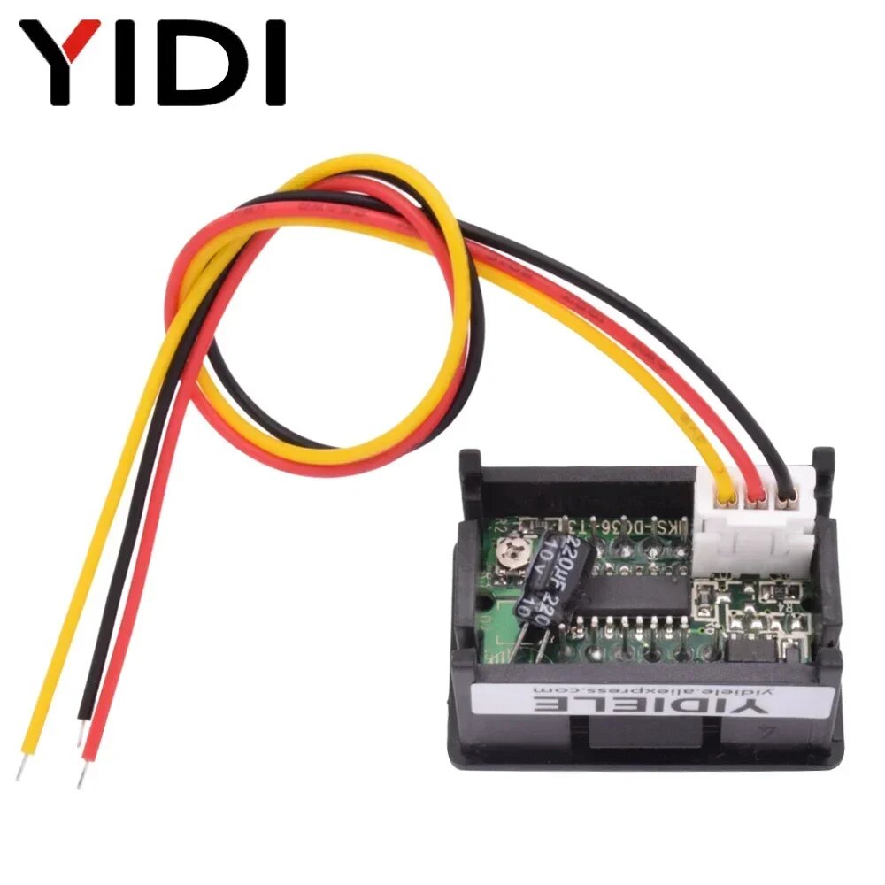 Мини-вольтметр YIDI 0-100В 5 шт. DC 2.3-30V 2cable, 5pcs Red LED — фото 1