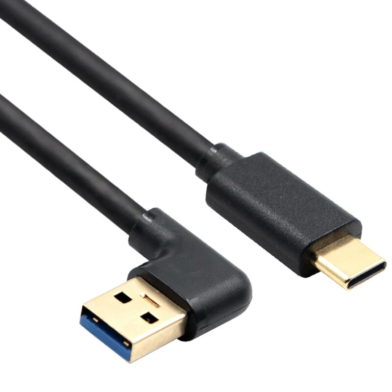 Кабель Type-C USB с правым изгибом разъема и прямым наконечником для автомобильной видеорегистратора, длина 0.5 м,
