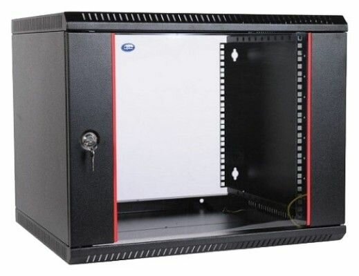 Шкаф коммутационный ЦМО ШРН-Эконом, настенный 9U, 600х350 мм, передняя дверь стеклянная 85 кг, черный 300 мм, 13.86 кг, 180 градусов, 476 мм, сталь (ШРН-Э-9.350-9005)