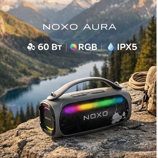 Колонка NOXO AURA, уличная, Bluetooth, 60 Вт, с подсветкой, защита от влаги