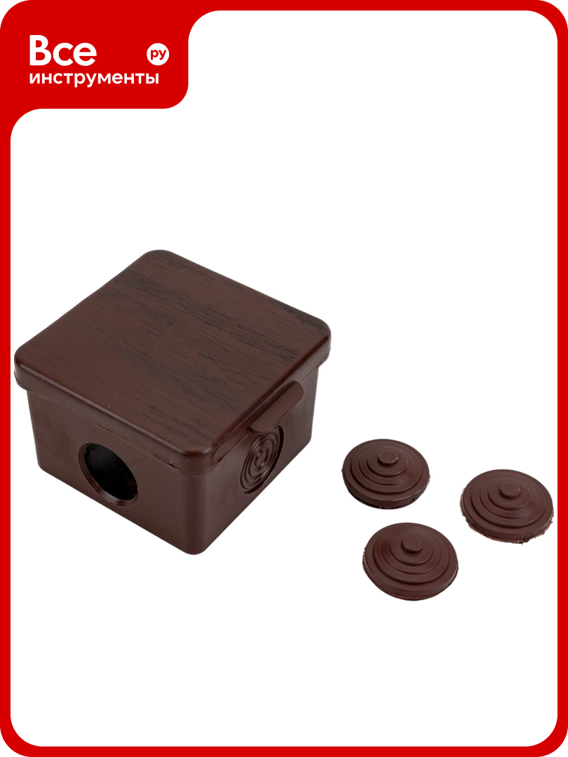 Распаячная коробка IEK км 65x65x50мм о/к ip54 4 вв. дуб UKO31-065-065-050-K24-54