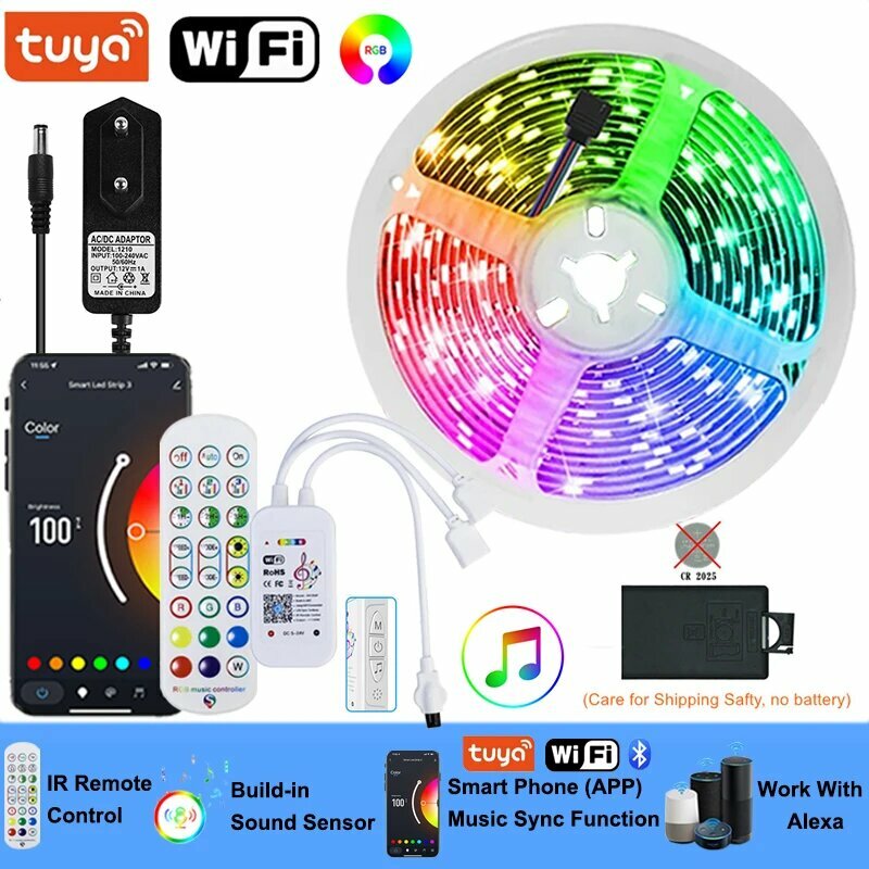 RGB Светодиодная лента Vogliovoi 5-30 м SMD5050 24 Key Tuya WIFI APP, 5m RGB