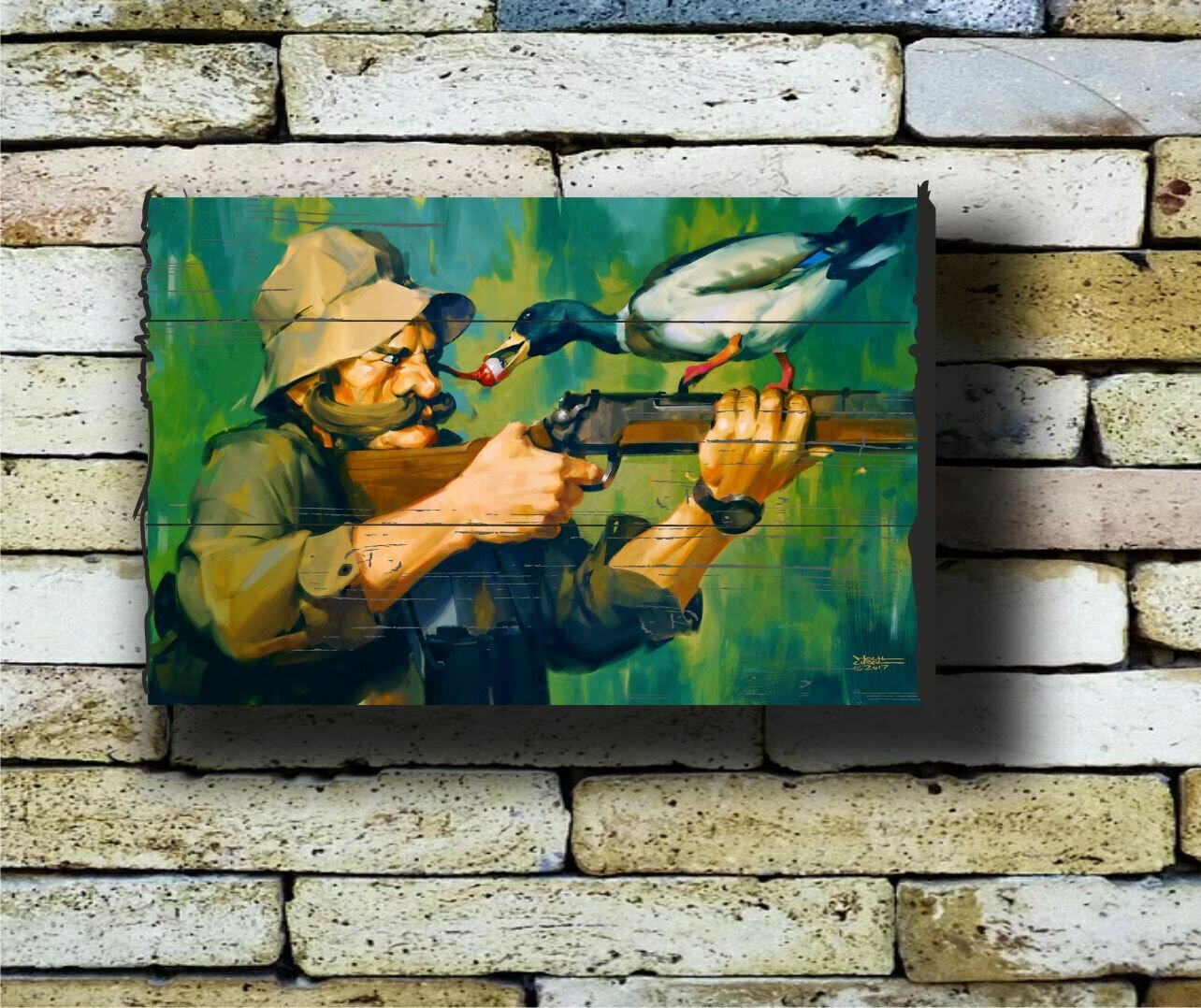 Картина на досках "Охота. Месть пернатых "
