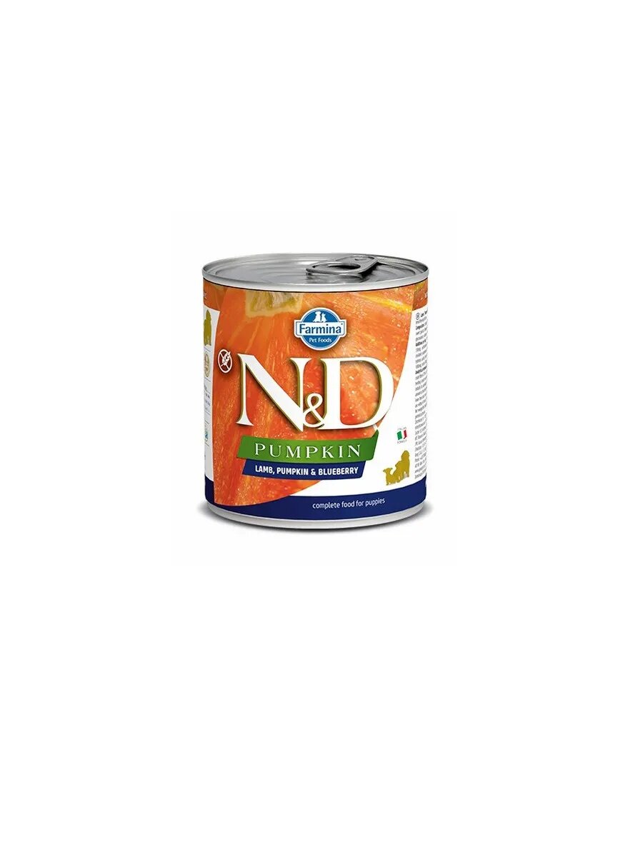Фармина N&D Dog Pumpkin ягненок с черникой для щенков, 285г
