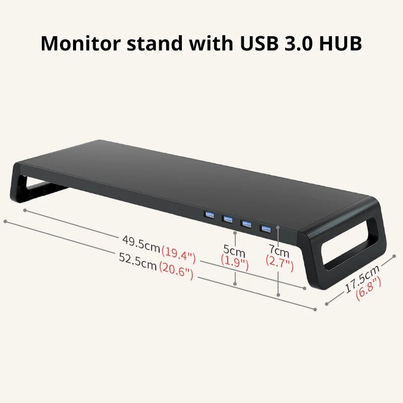 Подставка для монитора черная с USB 3.0 HUB