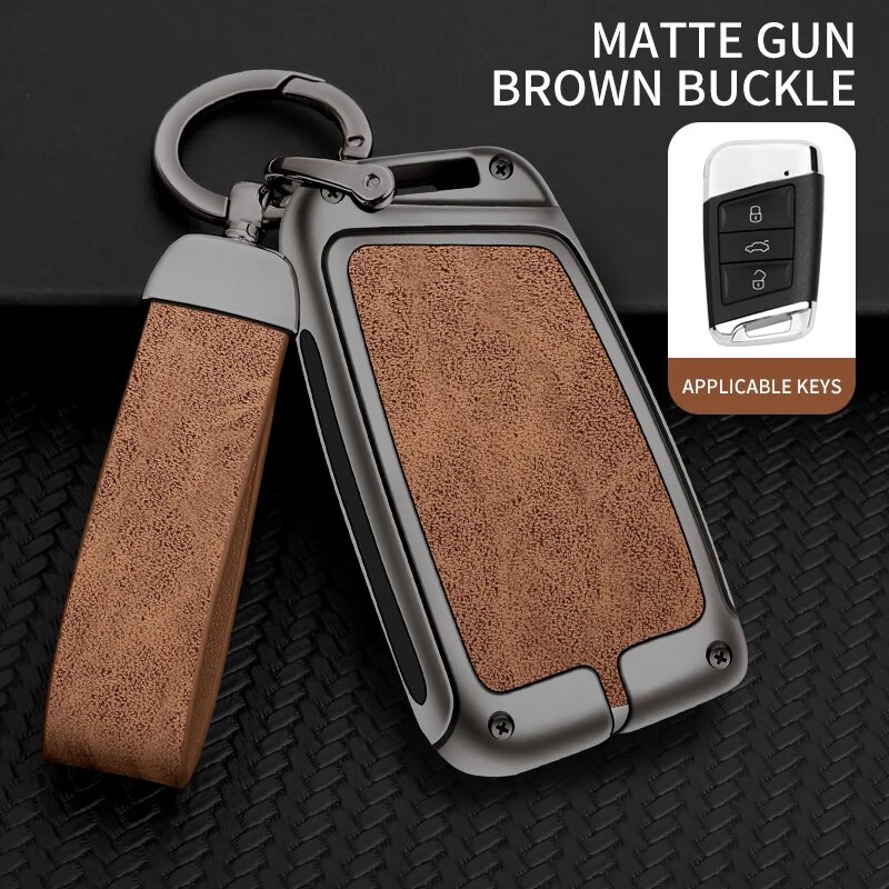 Кожаный чехол для ключей Brown VW Volkswagen Skoda