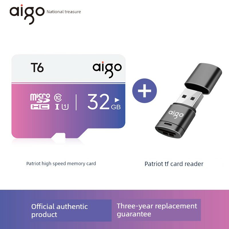 Aigo T6 32GB MicroSD карта с TF-кардридером для использования в видеорегистраторе