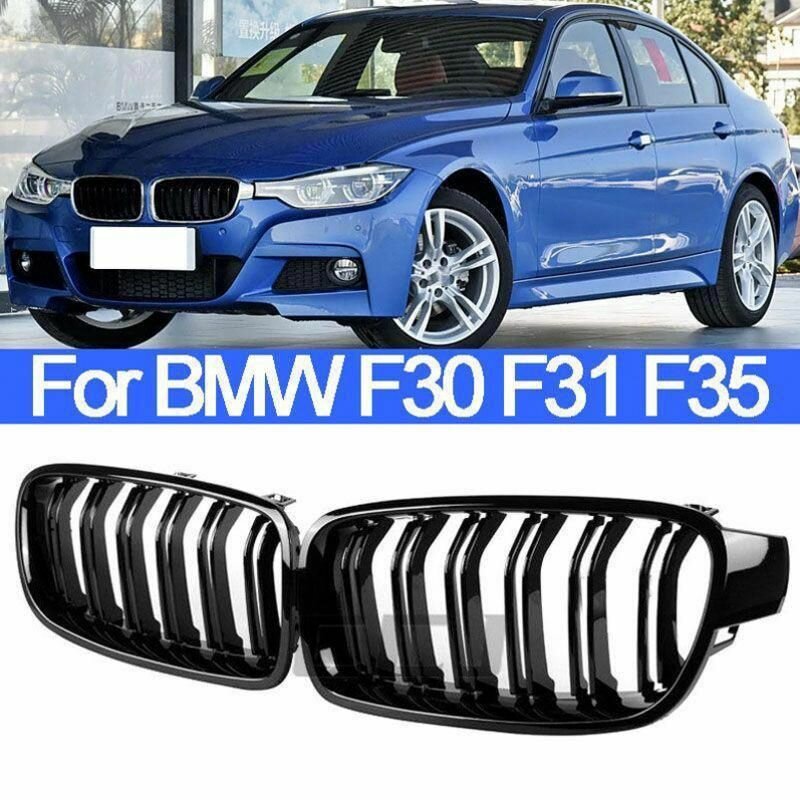 Решетка радиатора передняя для BMW F30 F31 F35 320i 325i 328i 335i 2012-2018, ABS, черная, 1 пара (левая и правая)
