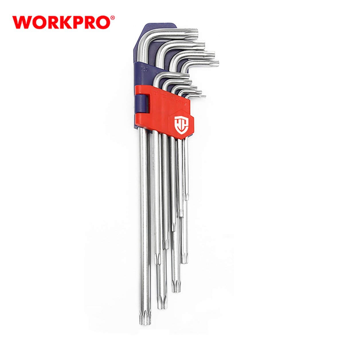 Ключи шестигранные Torx Workpro, удлиненные, T10 - T50, 9 шт