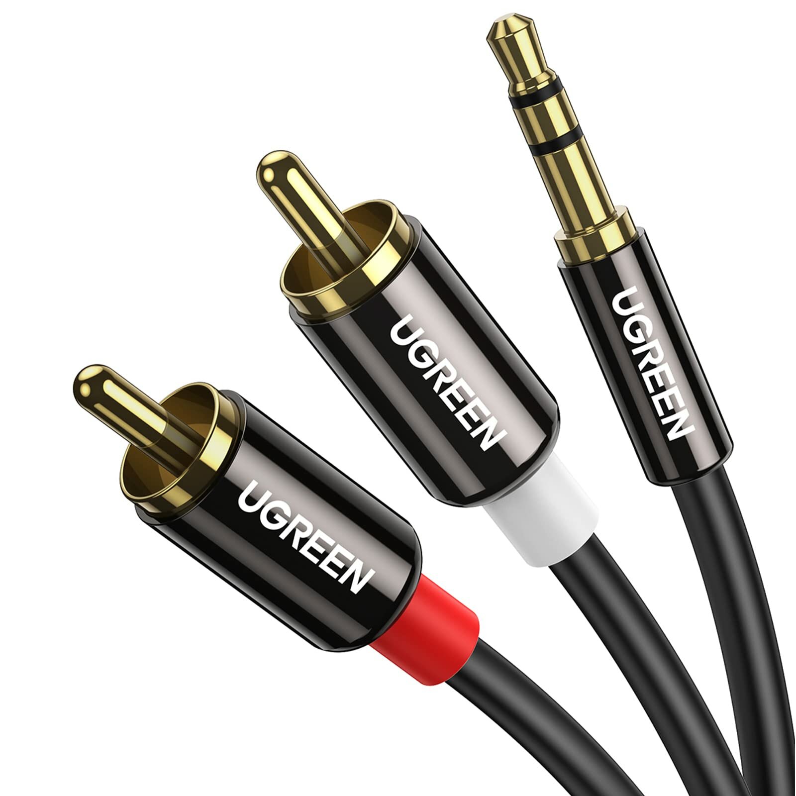 Кабель UGREEN AV116 (10583) 3.5mm Male to 2RCA Male Cable. Длина: 1,5м. Цвет: черный