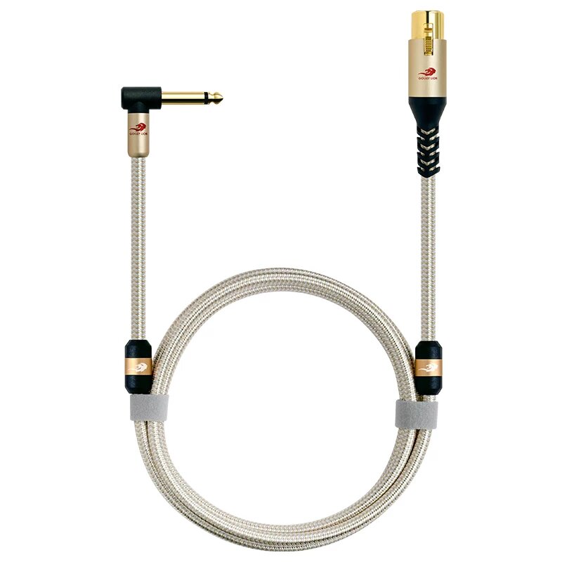 Кабель для микрофона Goli Lion, угловой, 6,5 мм на XLR (гнездо), для микшера, усилителя, прочный, для микрофона и
