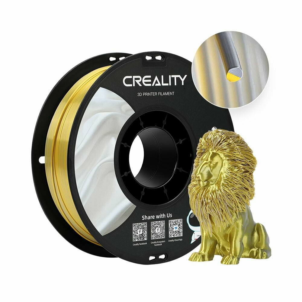 CREALITY 3D Расходные материалы для 3D-печати, Silk расходные материалы для шелка, 1 кг, высокий глянец, текстура шелка, аккуратная проводка, плавная подача 1.75mm