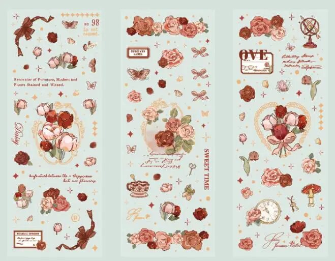 Наклейки для скрапбукинга "Золотая любовь", Цвет: 3 sheets