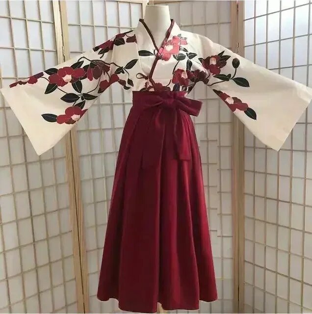 Женское кимоно хаори, Burgundy set 2, XXXL