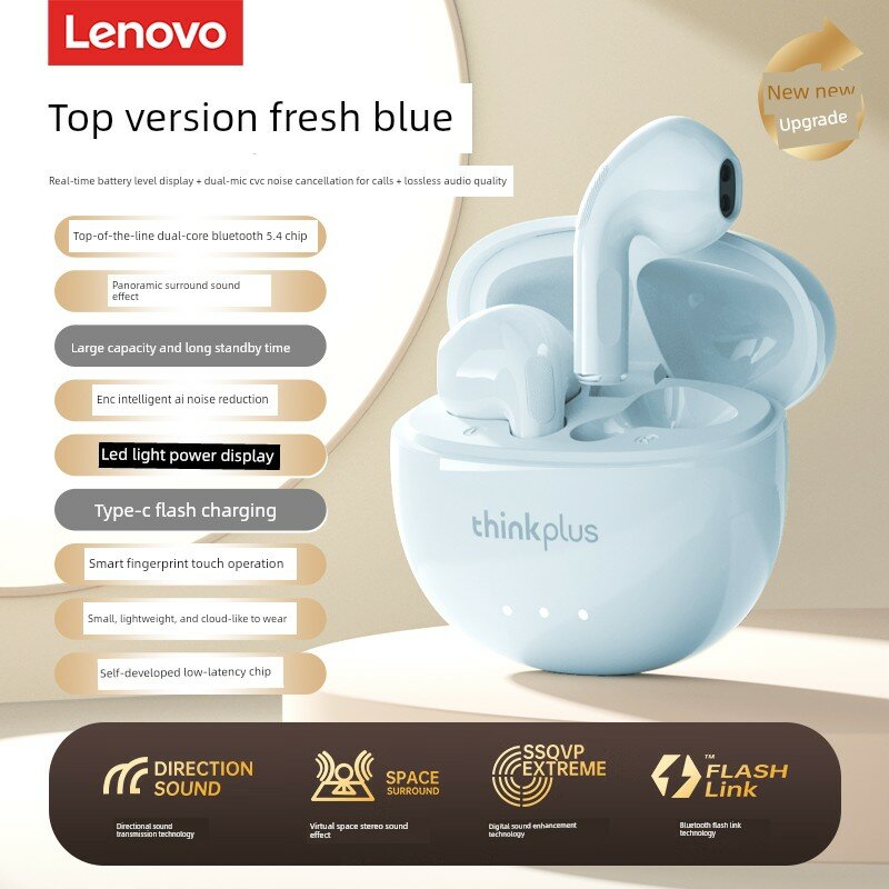 Беспроводная Bluetooth-гарнитура Lenovo LP5pro с шумоподавлением, новая модель 2024 года, внутриканальные наушники для