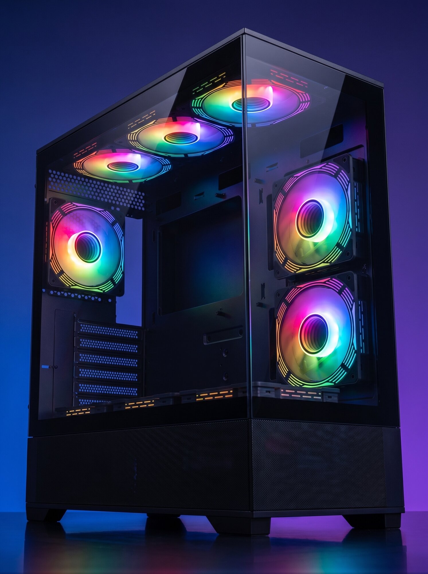 Корпус для ПК GAMEMAX Vista AB Black Midi-Tower E-ATX, ATX, Micro-ATX, закаленное стекло, USB3.0, Type-C, 6*120мм ARGB