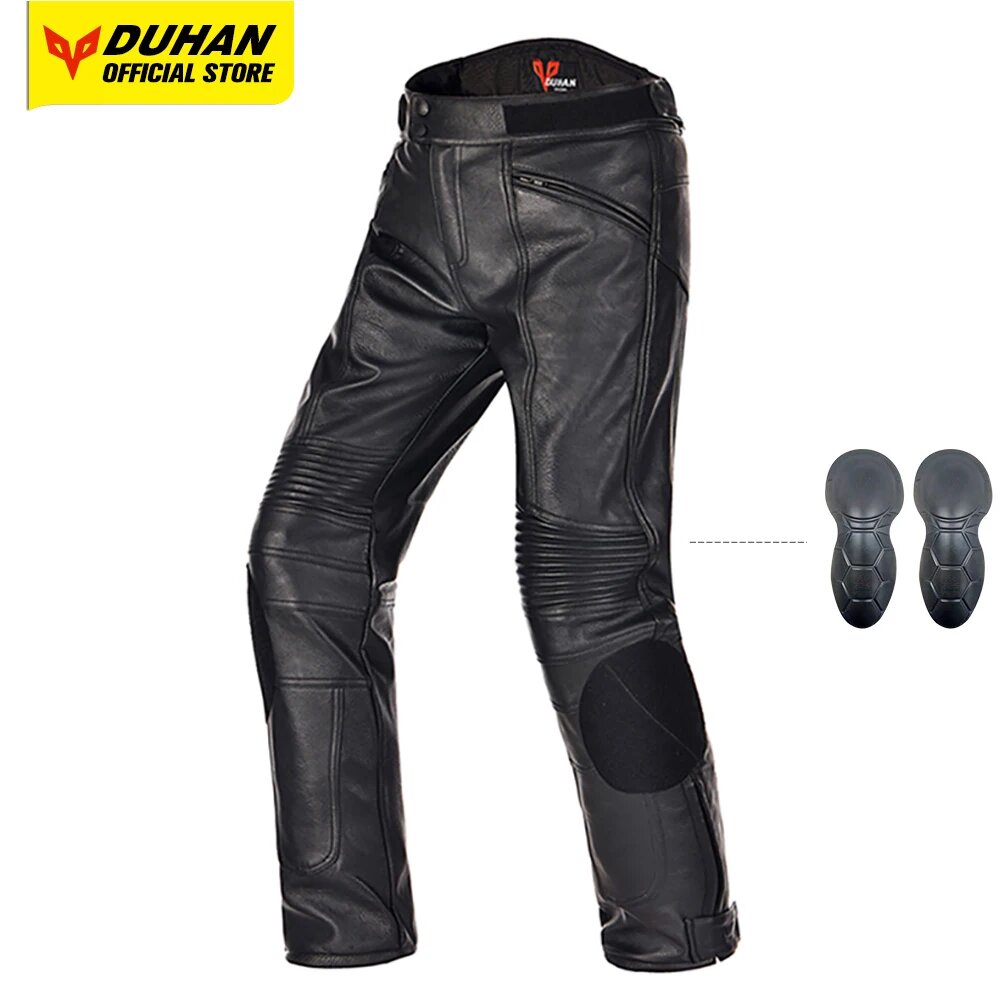 DUHAN мотобрюки кожаные мужские XL