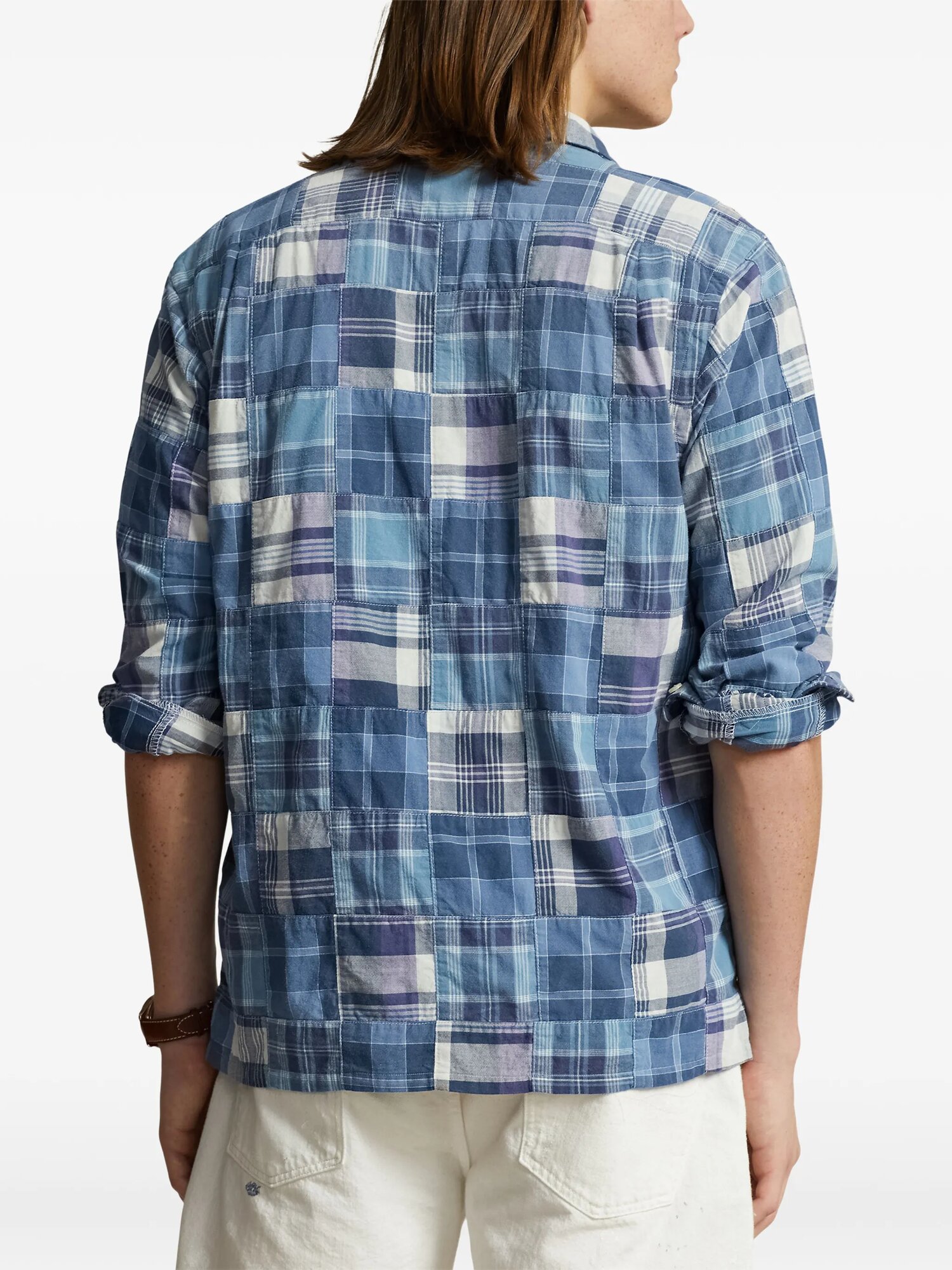 Рубашка Polo Ralph Lauren Patchwork check-pattern shirt, размер XL, blue — фото 1