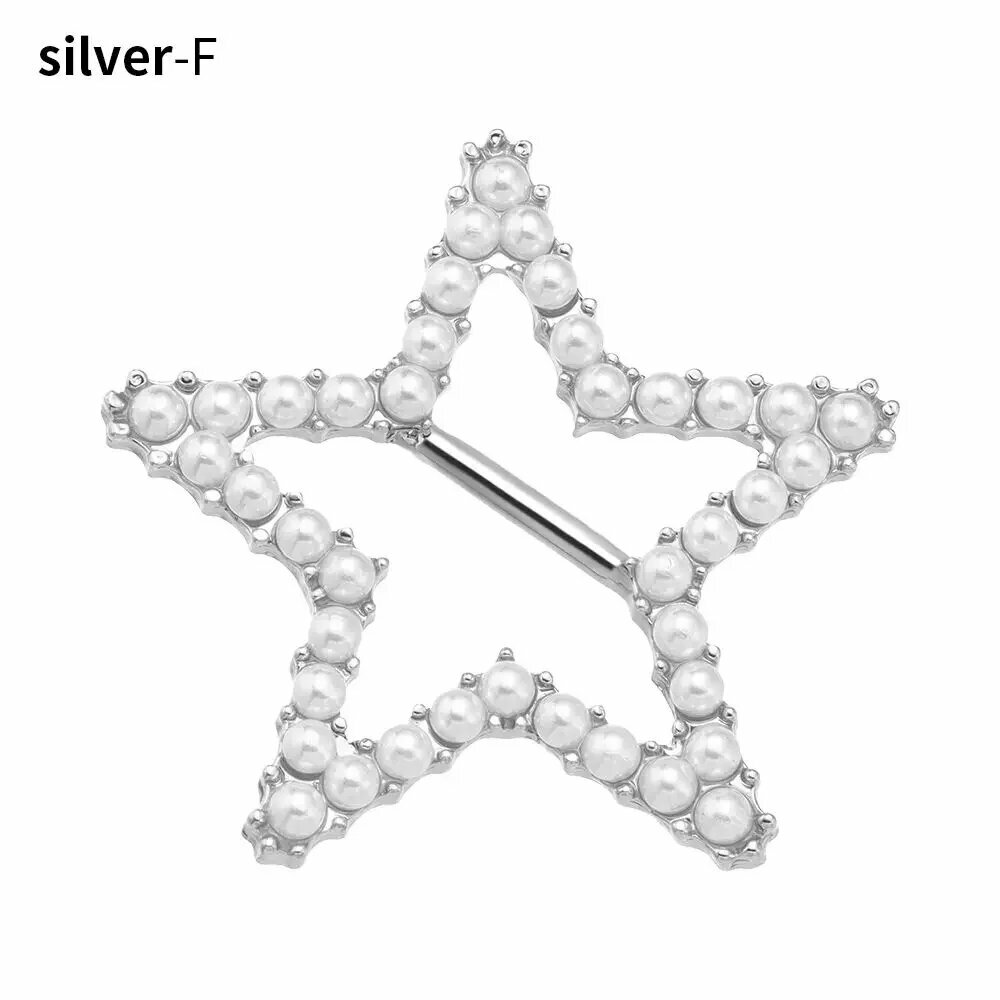Серебряная пряжка для шарфа и футболки, silver-F