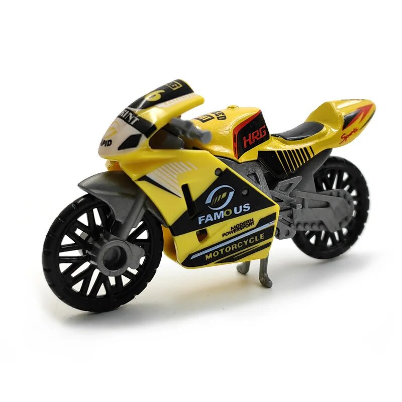 Мотоцикл литой 1:36, желтый, yellow C