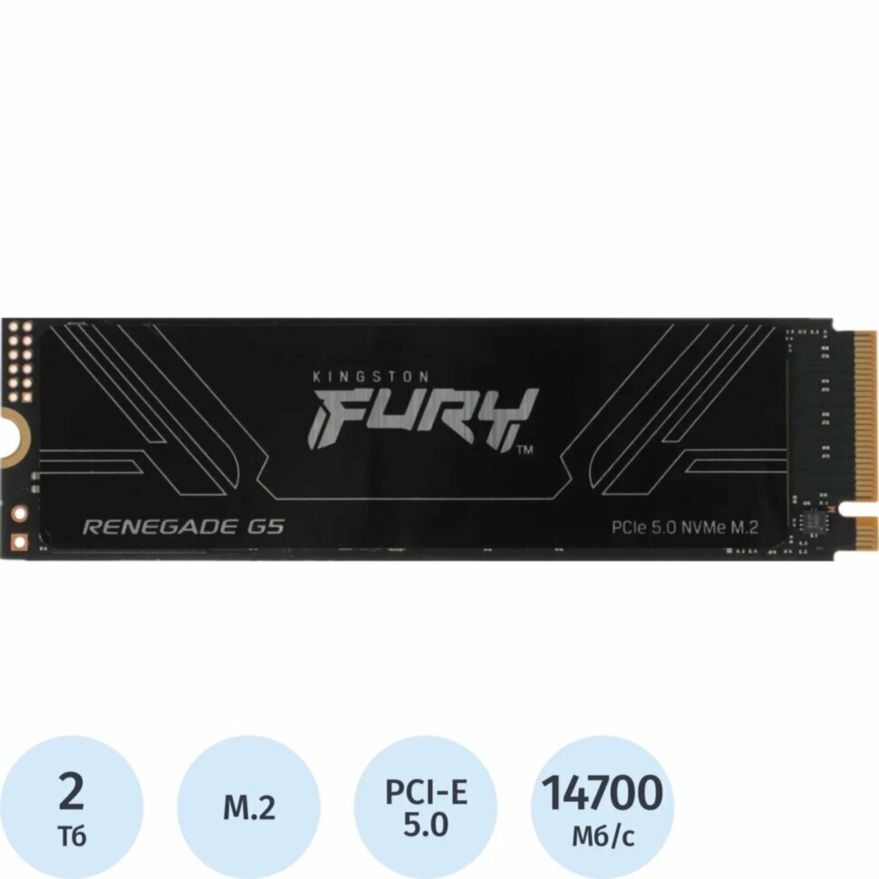 SSD накопитель Kingston PCIe 5.0 x4 2TB SFYR2S/2T0 Fury Renegade M.2 2280, 2478314
