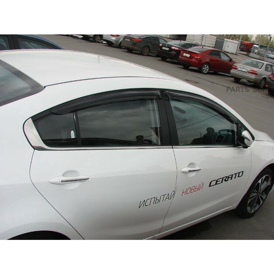 Дефлекторы боковых окон для KIA Cerato, 2013-2020, 4 ч, темный / Киа Серато от официального дистрибьютора, SIM, артикул NLDSKICER1332