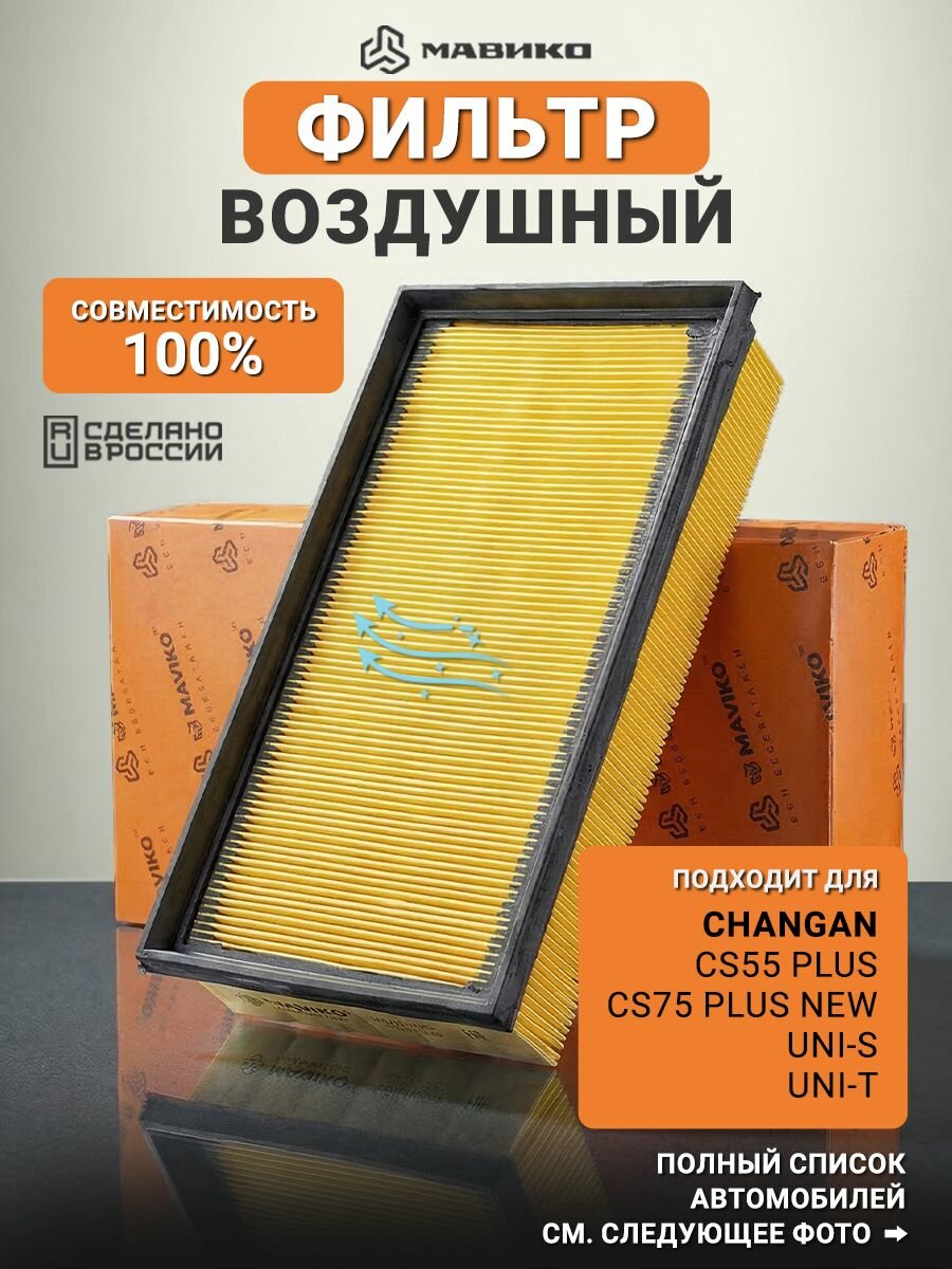 Фильтр воздушный для Чанган Цс 55 плюс, Цс 75 плюс, Юни-С, (Юни-Т до 2022 г. в, параллельный импорт). Changan CS55 Plus, CS75 Plus new, Uni-S Uni-T