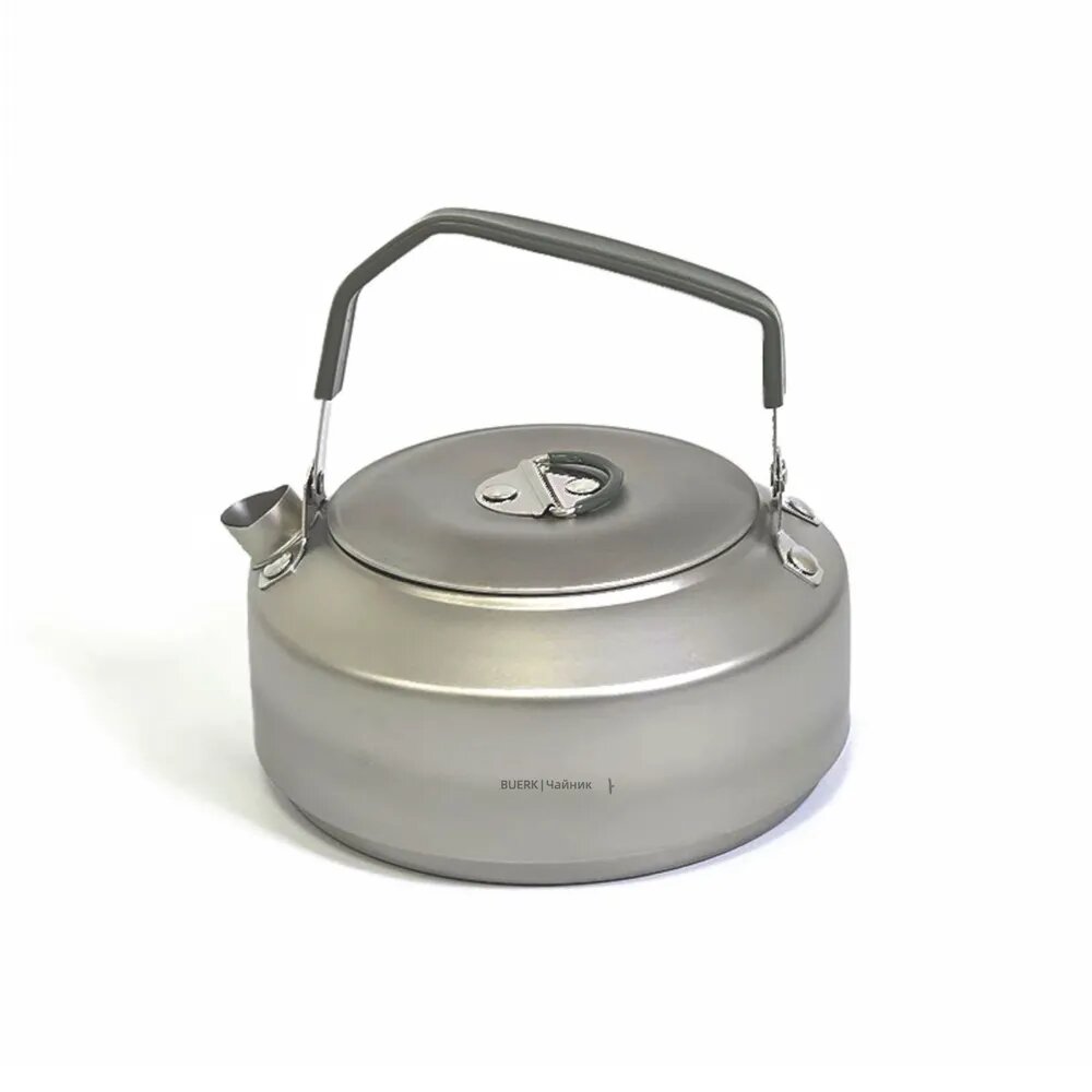 Титановый котелок для кемпинга AEM-099, 1200 мл, металлический серый