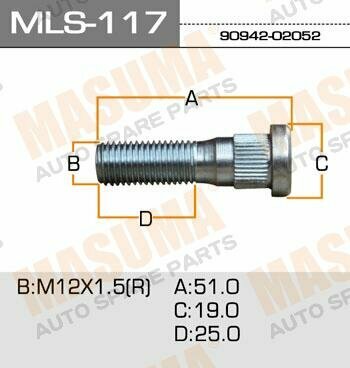 Шпилька 12x1.5мм, L 48,2мм / Toyota, Daihatsu, Lexus, Mitsubishi, Honda, MASUMA MLS117