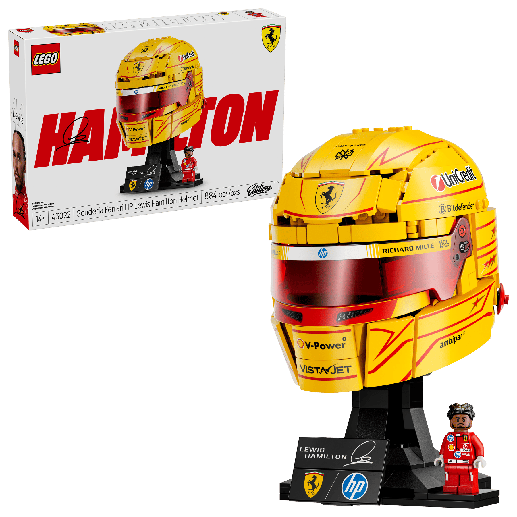 Конструктор LEGO Editions 43022 Шлем Scuderia Ferrari HP Льюиса Хэмилтона, 884 дет.