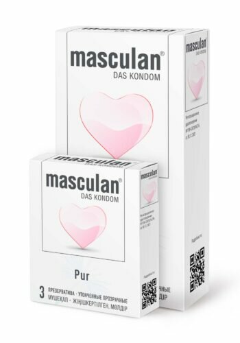 Презервативы MASCULAN Pur №3 утонченные прозрачные премиум контрацептивы, натуральный каучук