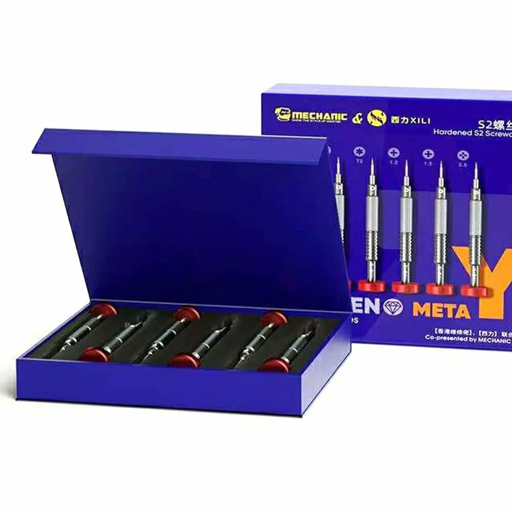 MECHANIC XILI Прецизионная 6 В 1 отвертка Набор отвертки Y0.6 Torx 0.8 мм шестиугольный T2 iPhone Снятие комплекта для ремонта телефона