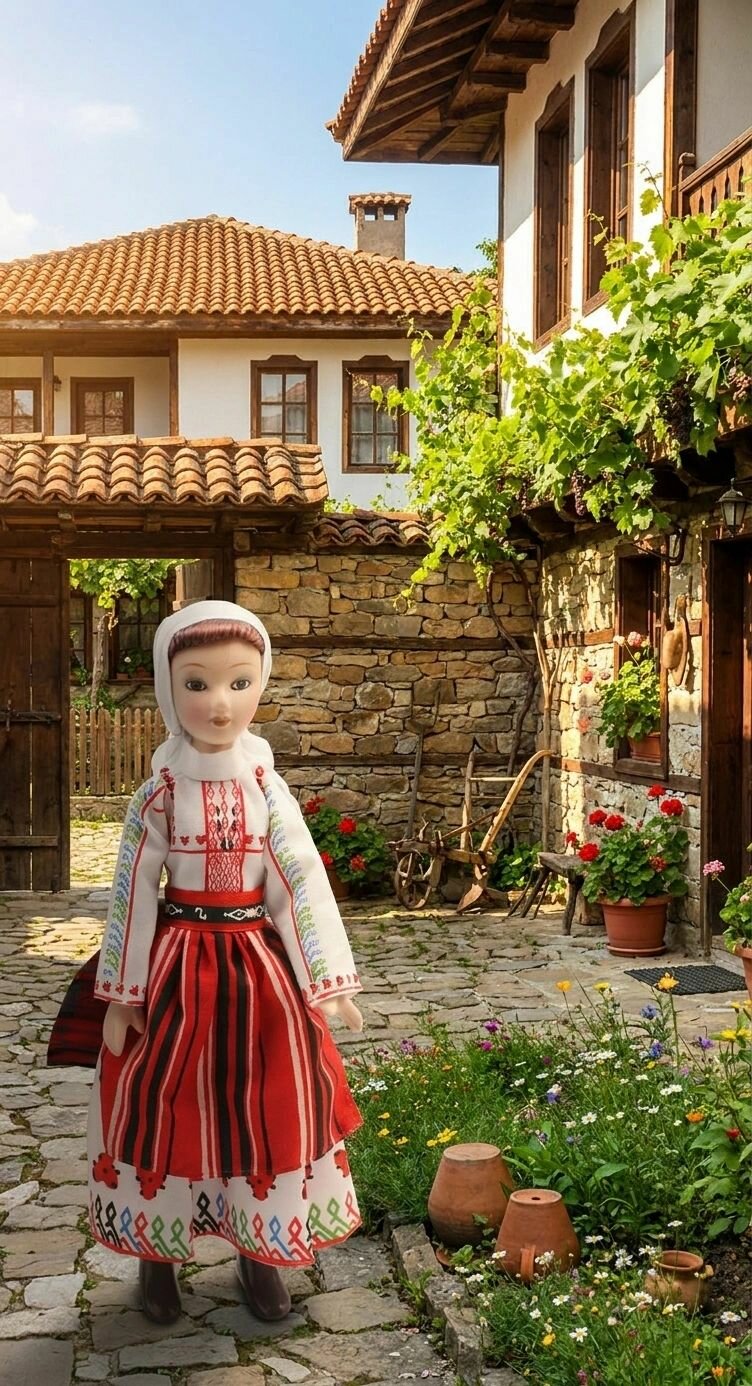 Кукла коллекционная в болгарском летнем костюме