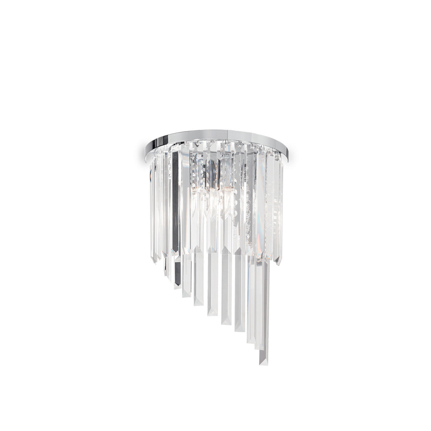 Светильник настенный бра ideal lux Carlton AP3 макс.3x40Вт IP20 Е14 230В Прозрачный/Хром Хрусталь/Металл Без ламп 168913.