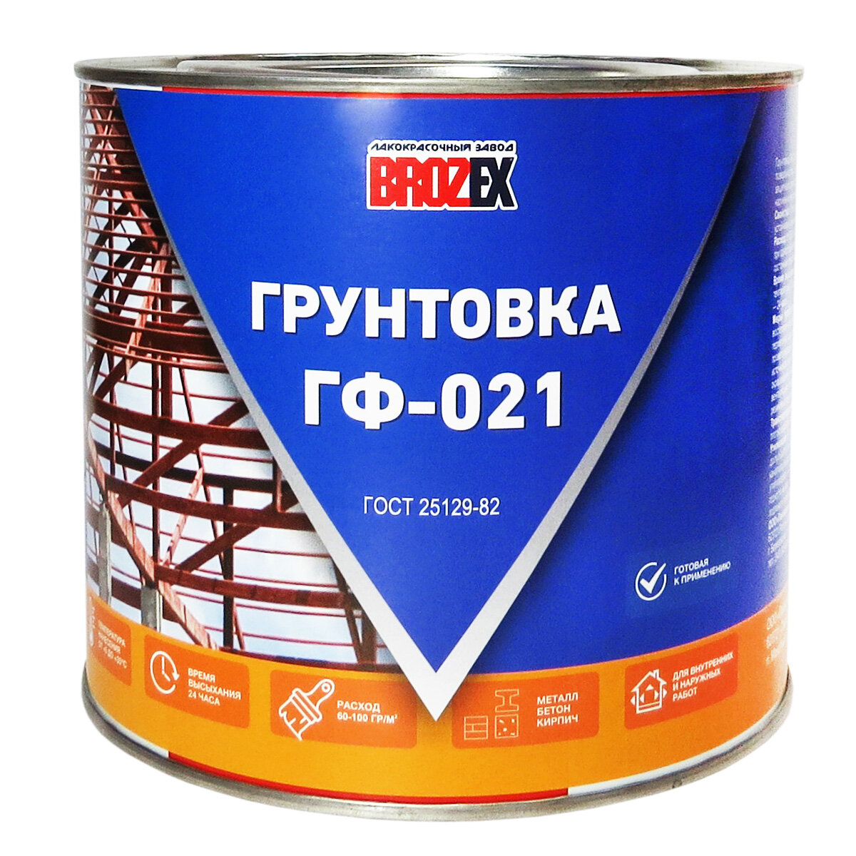 Грунтовка ГФ - 021 серая 10 кг BROZEX