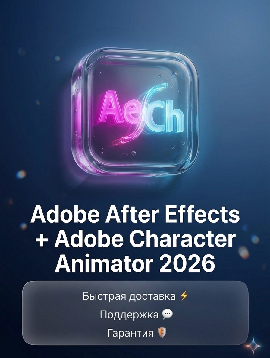 Adobe After Effects + Adobe Character Animator 2026 для Windows (Бессрочная лицензия)