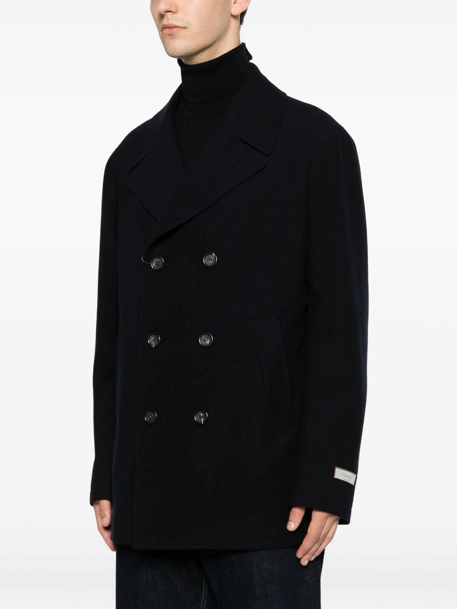 Пальто Canali Logo-patch double-breasted peacoat, размер 54 — фото 1