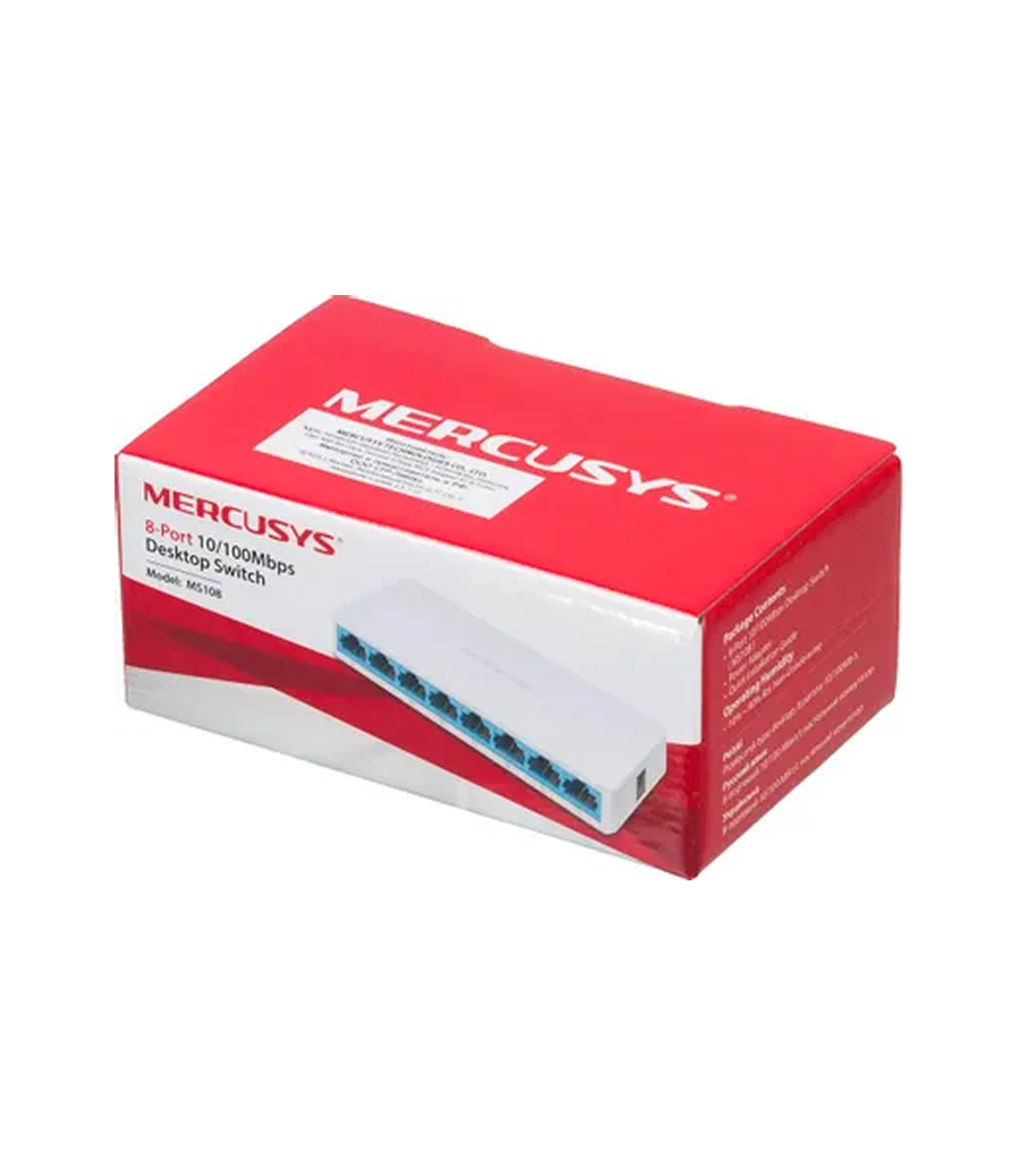 Коммутатор настольный Mercusys MS108 Ethernet, 8 LAN-портов, пластик, белый — фото 1