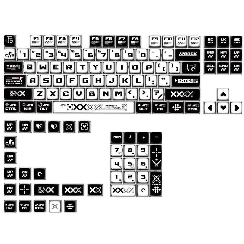 Комплект кейкапов для темы CS: GO / PBT Keycaps 132 Клавиш / Кейкапы для механической клавиатуры