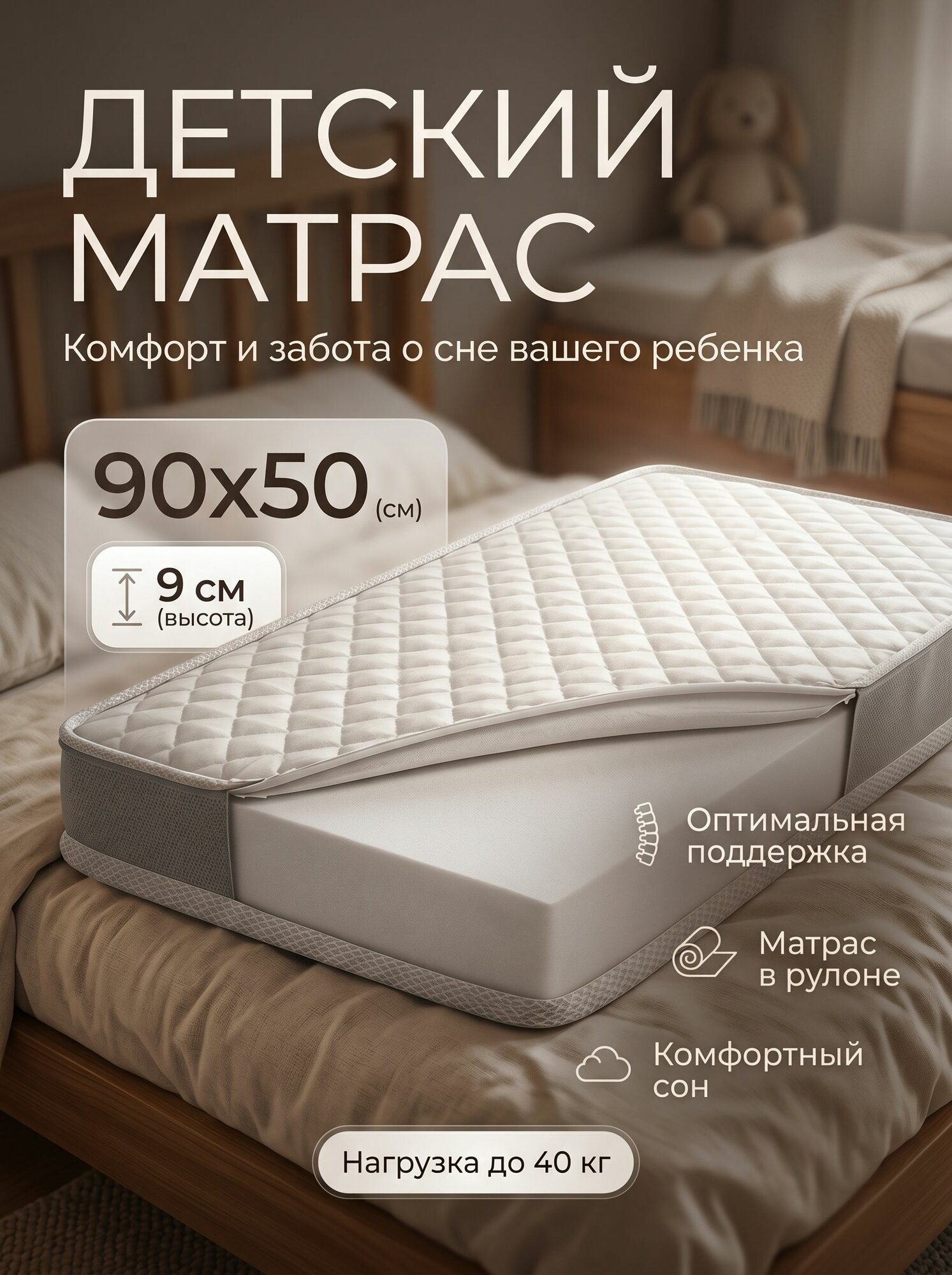 Детский матрас (90*50*9см )